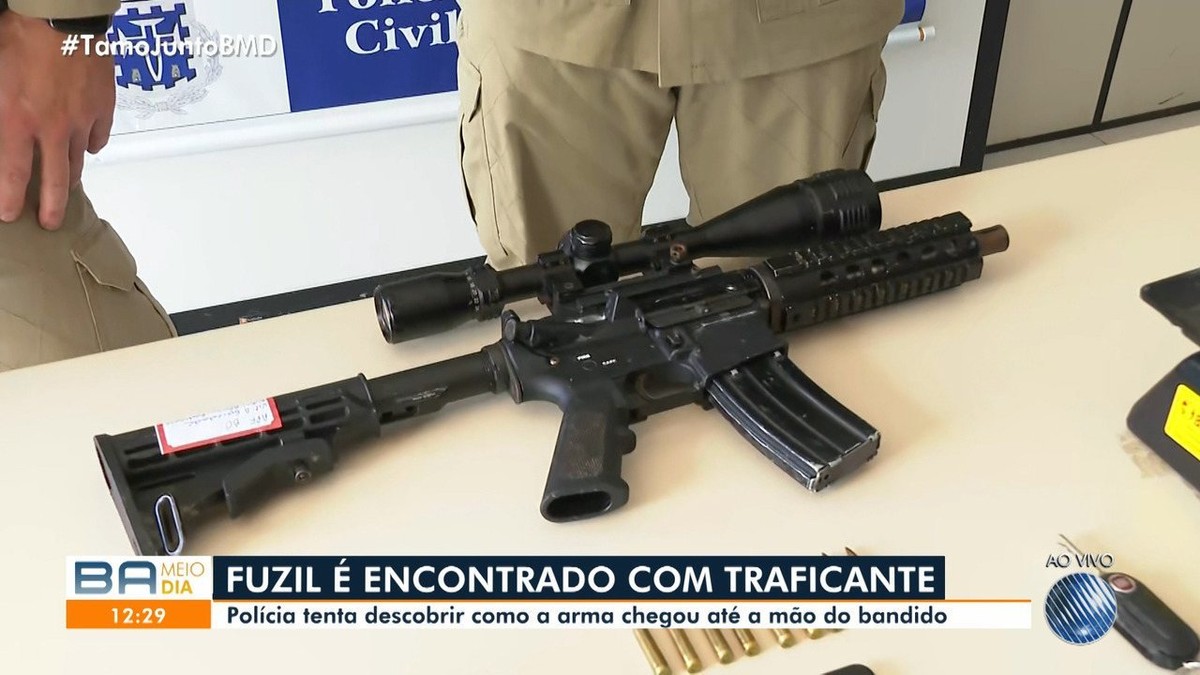 Suspeito de tráfico é preso com fuzil de mira telescópica na BA; arma é ...