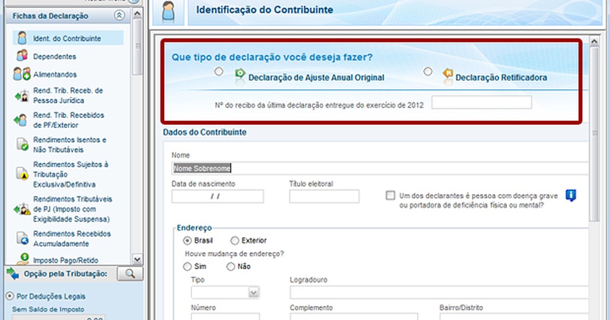 G1 - Identificação do contribuinte - notícias em Imposto de Renda 2013
