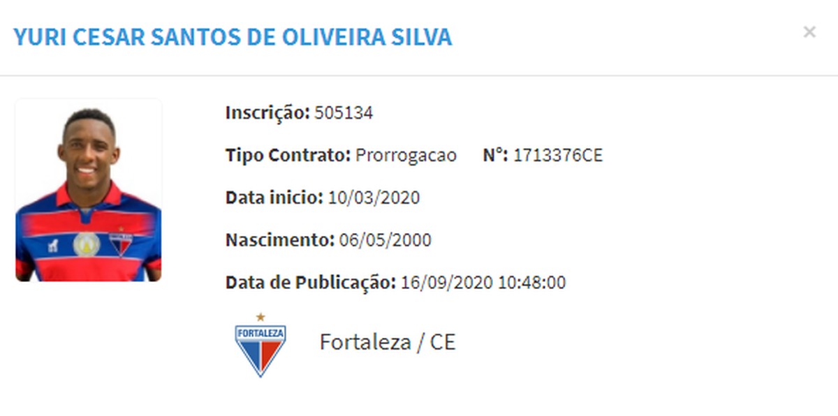 Fortaleza estende contrato com Yuri César até o final de fevereiro de ...