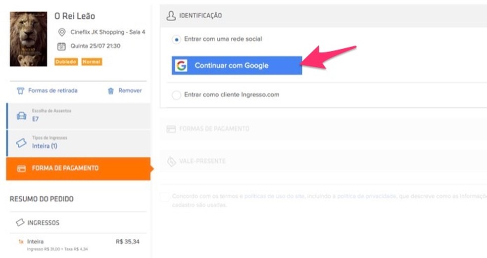 Como comprar ingresso para o cinema pela Internet no Ingresso.com ...