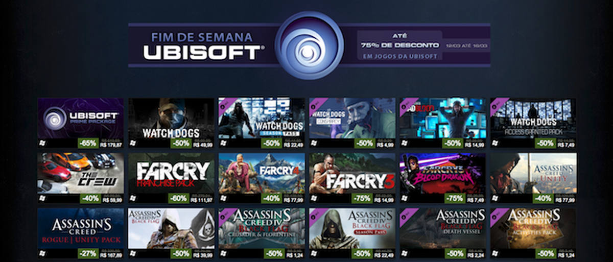 Ubisoft oferece grandes descontos em games de sucesso na Steam | Jogos ...