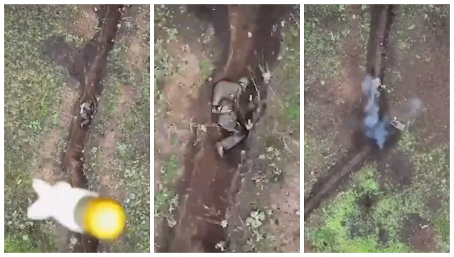 Soldado russo escapa de três granadas disparadas por drone ucraniano ...