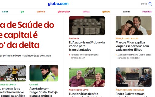 Nova versão da home da globo.com dá ênfase a navegação mobile e ...