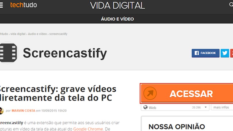 Screencastify | Software | TechTudo