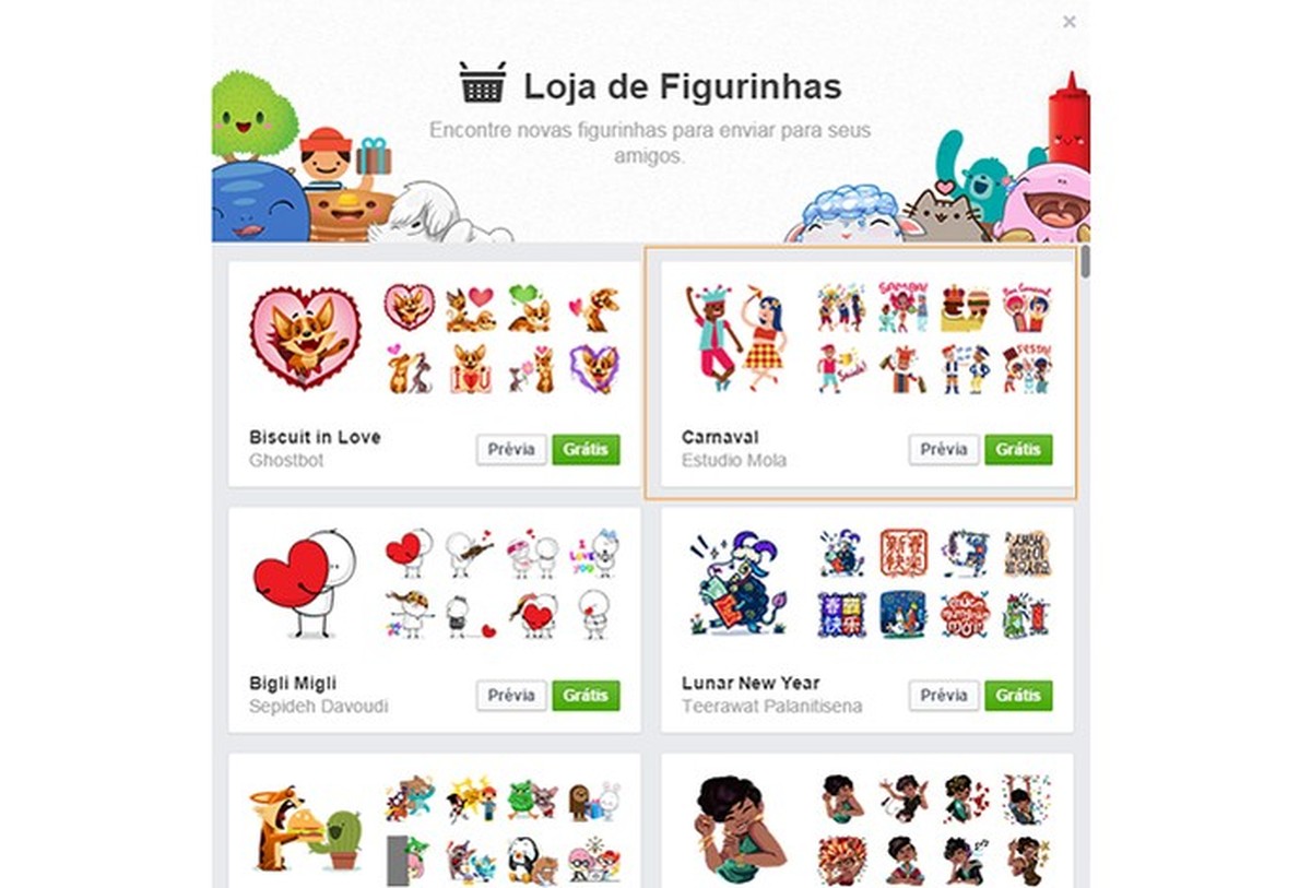 Facebook Messenger lança pacote de stickers com emoticons de Carnaval ...