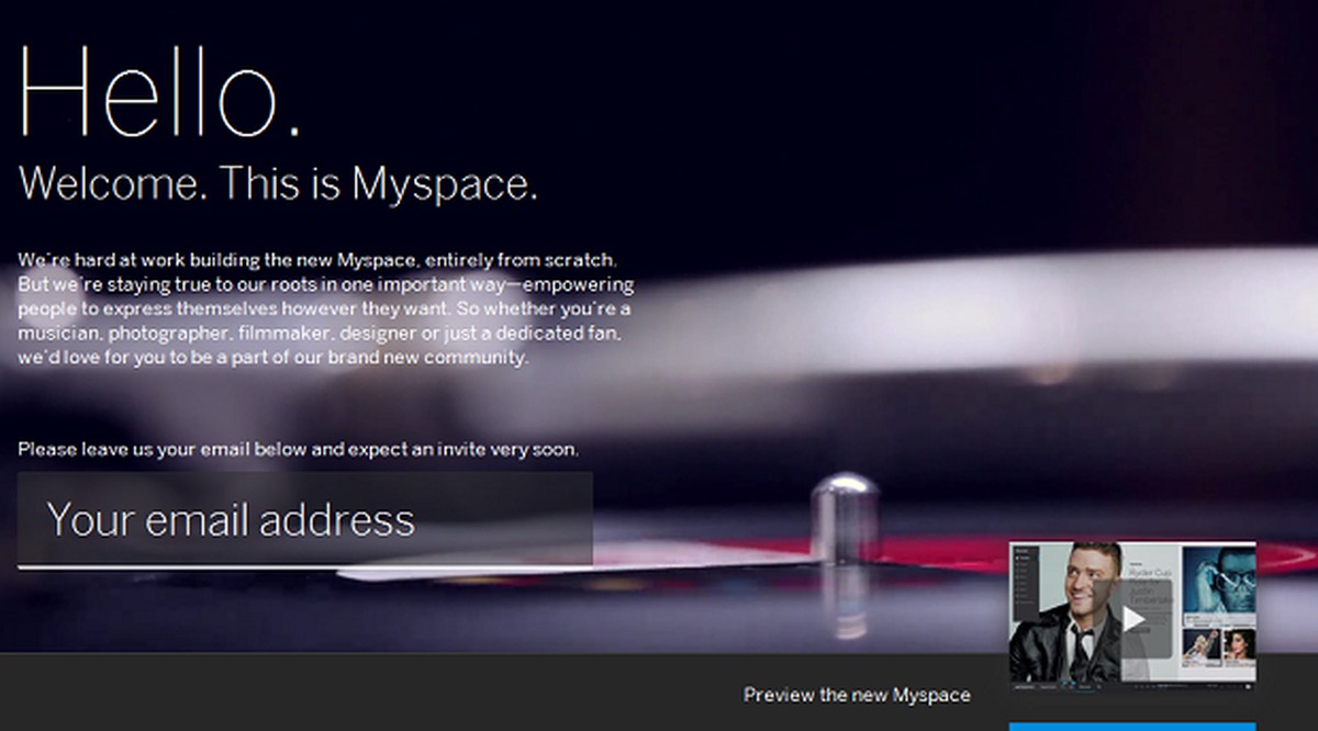 MySpace divulga sua nova interface em vídeo com Justin Timberlake ...