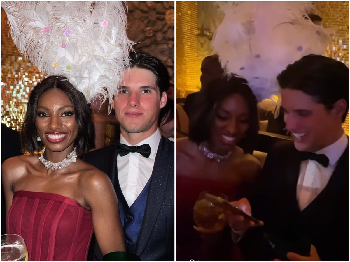 Ex-BBBs Tina Calamba e Gabriel Fop se encontram no Baile da Copa ...