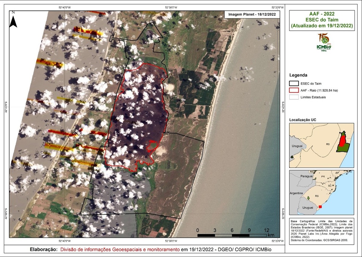 Taim: área atingida por incêndio deve levar um ano para ficar 100% ...