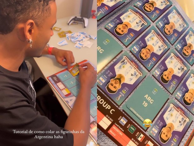 Paulo André cola figurinhas da Argentina de cabeça para baixo em álbum ...