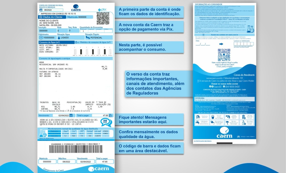 Consumidores do RN passam a receber novo modelo de conta de água em ...