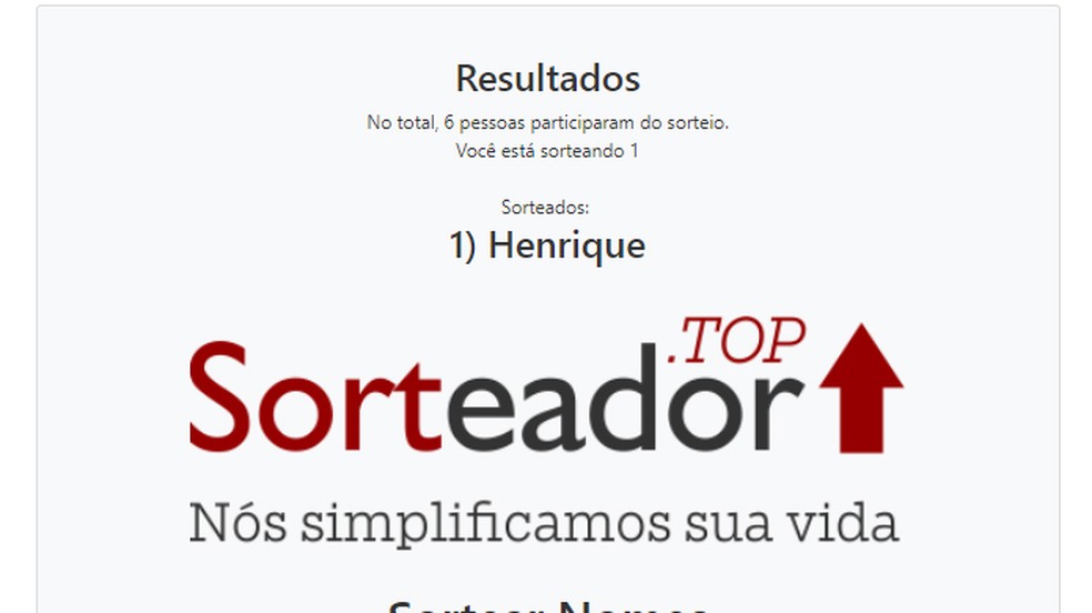 Site para sortear: como usar o Sorteador.top | Produtividade | TechTudo
