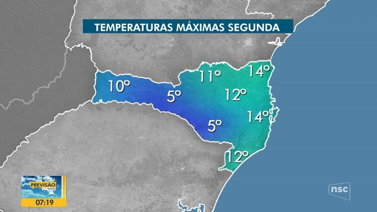 Segunda-feira começa com temperatura negativa; previsão indica chance ...