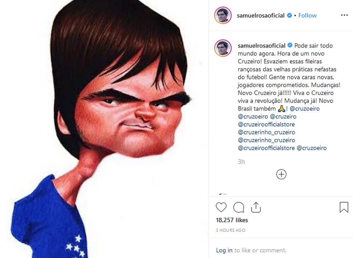 Torcedor ilustre do Cruzeiro, cantor Samuel Rosa faz desabafo em rede ...