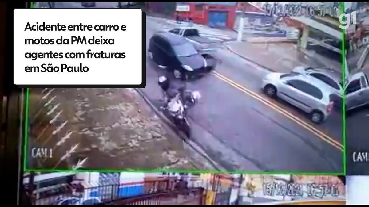 Vídeo Mostra Batida Entre Carro E Motos Da Pm Na Zona Norte De Sp