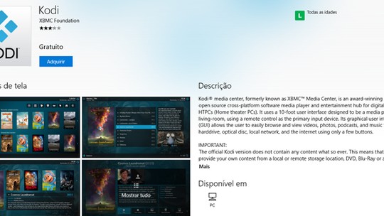 Kodi | Software | TechTudo